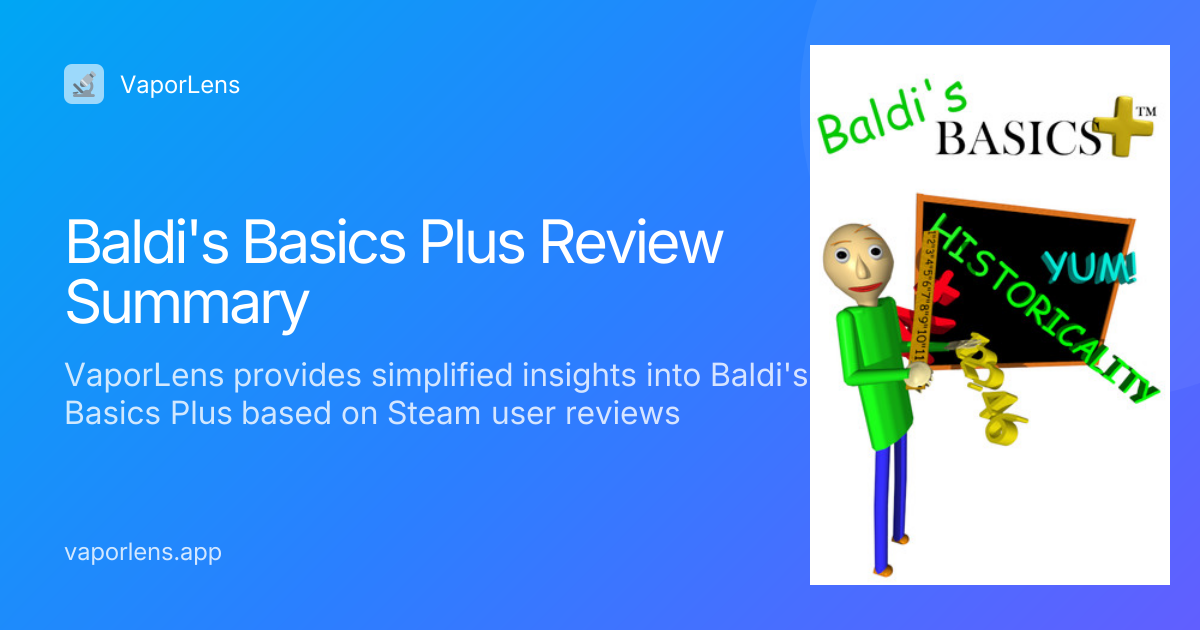Is Baldi's Basics Plus Worth It? Steam Reviews Analysis | VaporLens