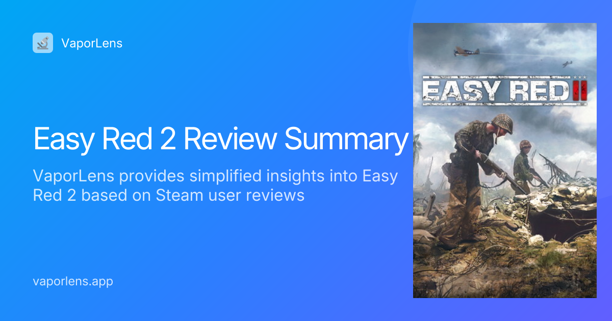 Is Easy Red 2 Worth It? Steam Reviews Analysis | VaporLens