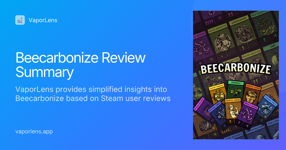 Is Beecarbonize Worth It? Steam Reviews Analysis | VaporLens