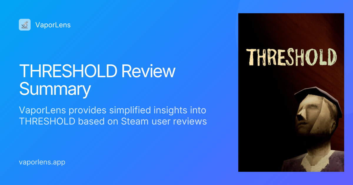 Is THRESHOLD Worth It? Steam Reviews Analysis | VaporLens