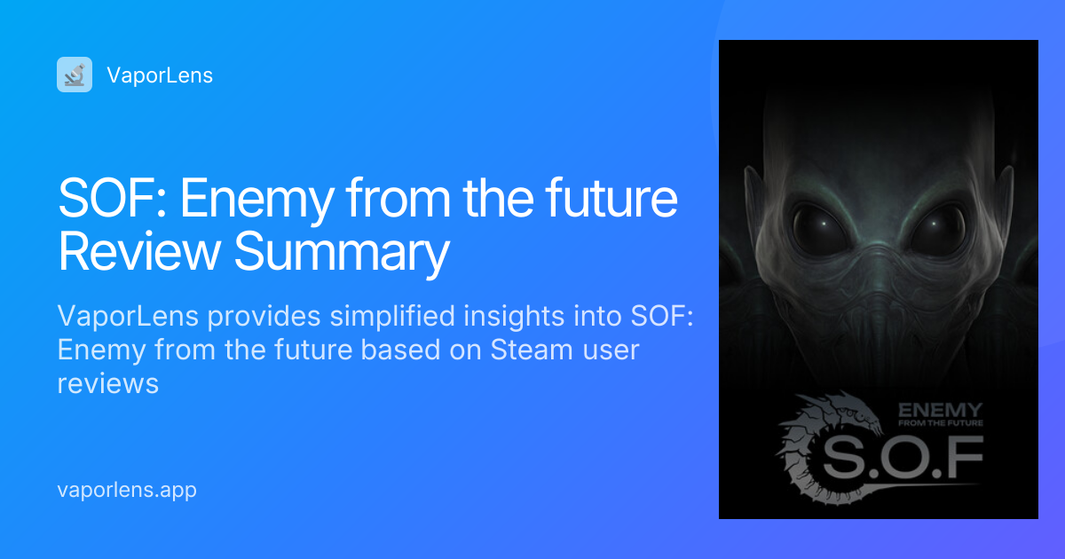 Is SOF: Enemy from the future Worth It? Steam Reviews Analysis | VaporLens