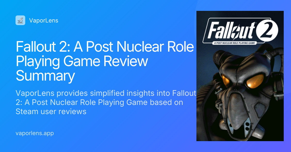 Is Fallout 2: A Post Nuclear Role Playing Game Worth It? Steam Reviews ...