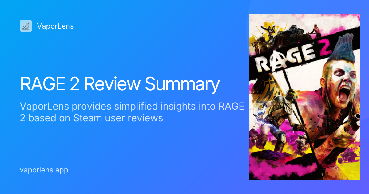 Is RAGE 2 Worth It? Steam Reviews Analysis | VaporLens
