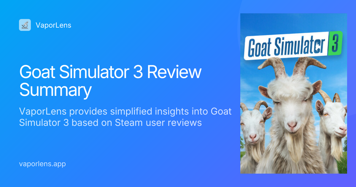 Is Goat Simulator 3 Worth It? Steam Reviews Analysis | VaporLens