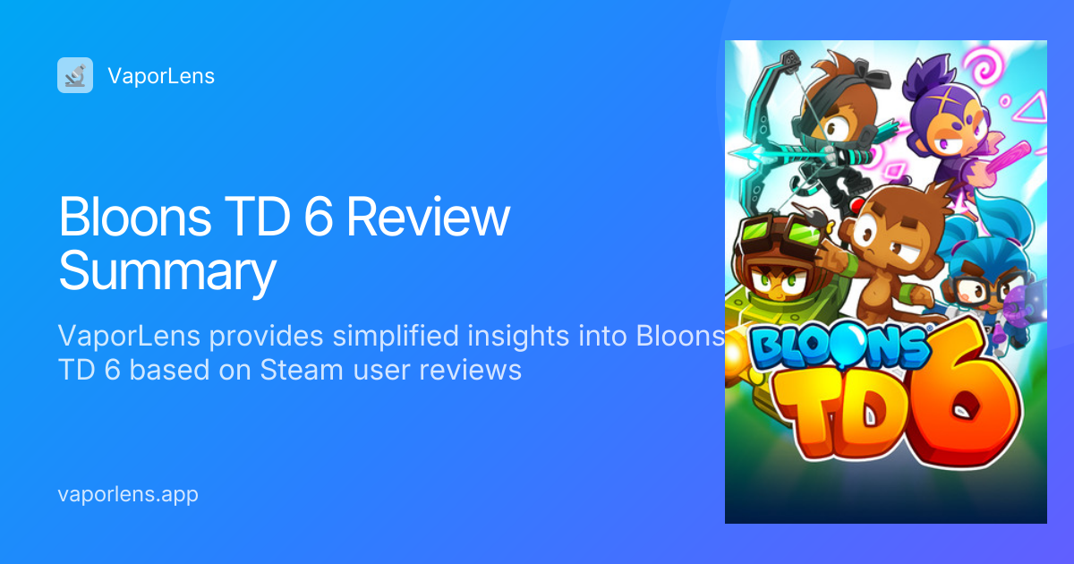 Bloons TD 6 Complete Review Analysis | VaporLens Deep Dive
